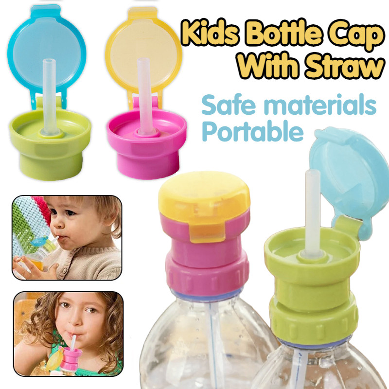 Portable Kids Drink Bottle Cap With Straw Spill Proof Seal Bottle Twist ...
