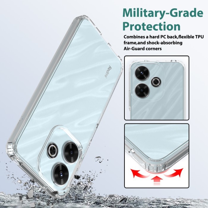 Casing XIAOMI POCO M6 FUZE HYBRID CRYSTAL CLEAR ACRYLIC CASE CLEAR ...