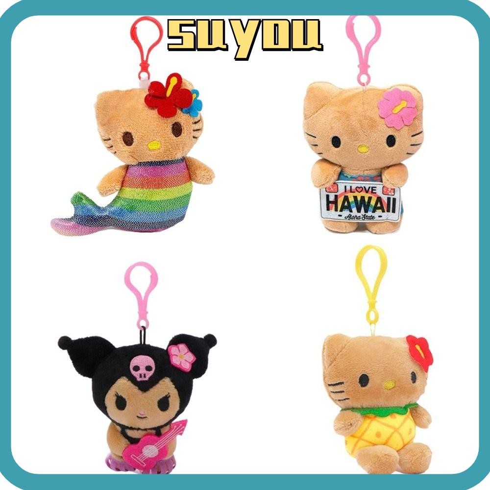 SUYO Hello Kitty Keychain, 10cm Hawaiian Series Plush Doll, Cartoon ...