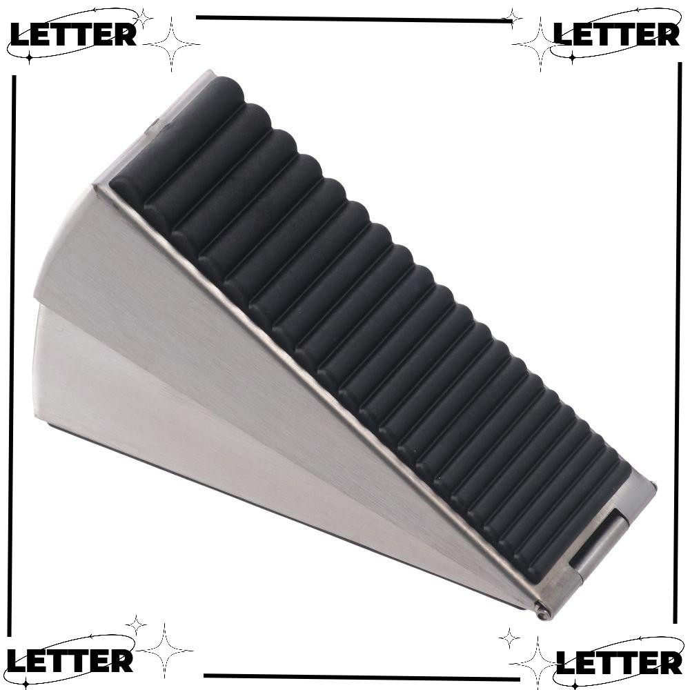LET Heavy Duty Door Stopper, Black Silver Metal Rubber Door Wedge, Door ...