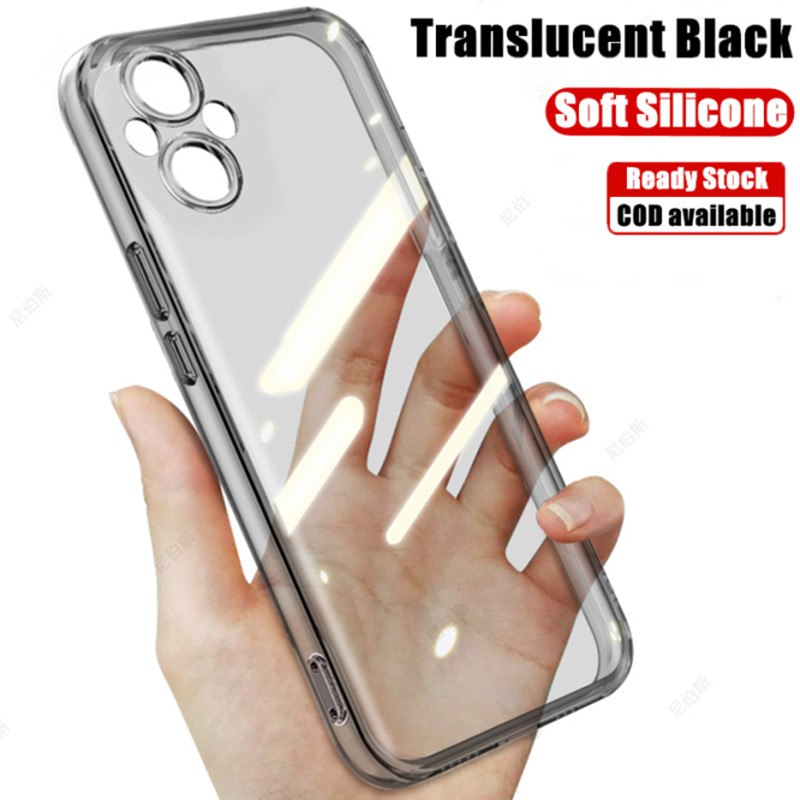 For OPPO Reno8 Z 5G CPH2457 Soft Translucent Black Silicone Flexible ...