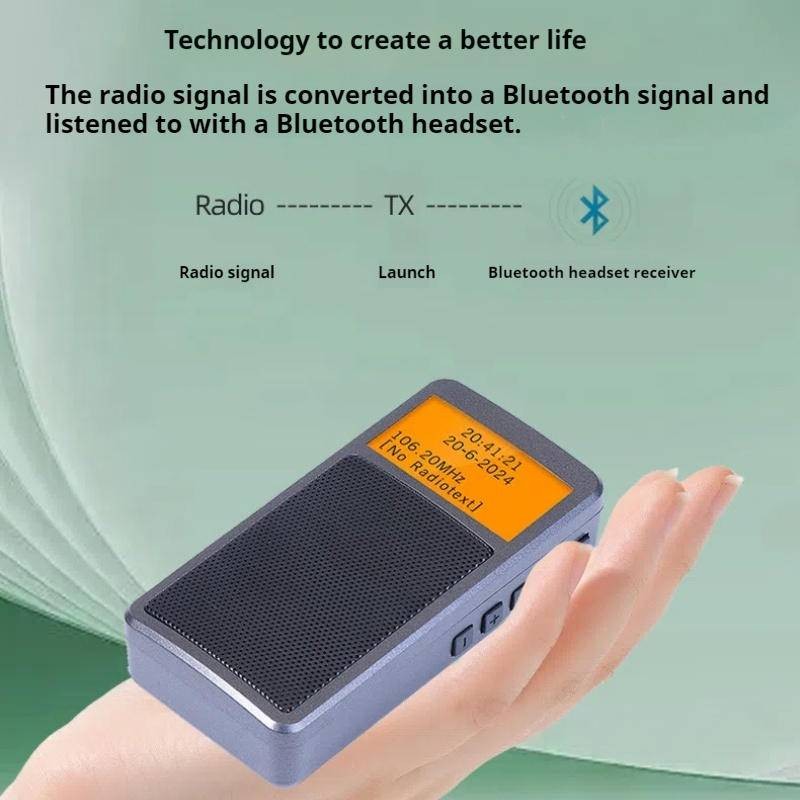 Portable Bluetooth Radio Pocket DSP FM Stereo Radios Wireless Bluetooth ...