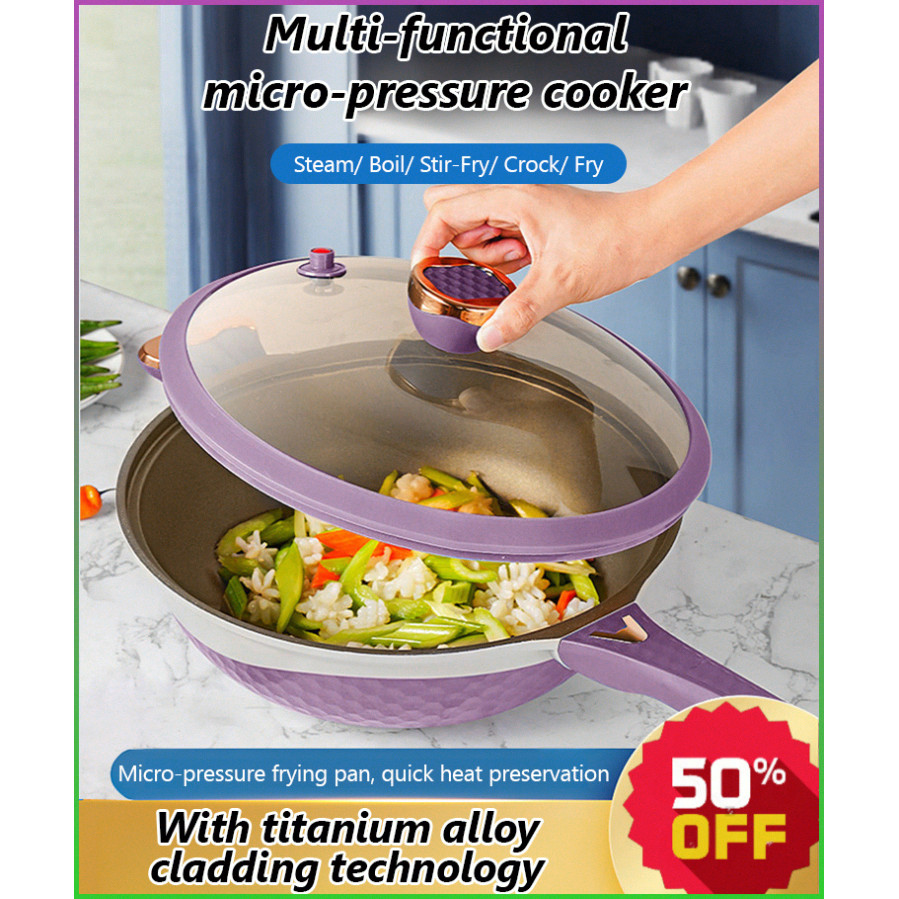 Wok Double Stew Pot Double Frying Pan Y Non-stick Cookware Electric ...