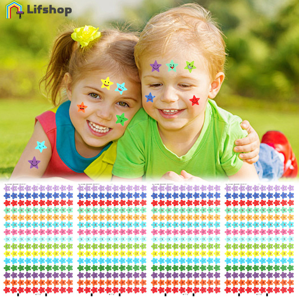10 Sheets Pentagram Emoji Sticker - Star Hand Ledger Patch - School ...