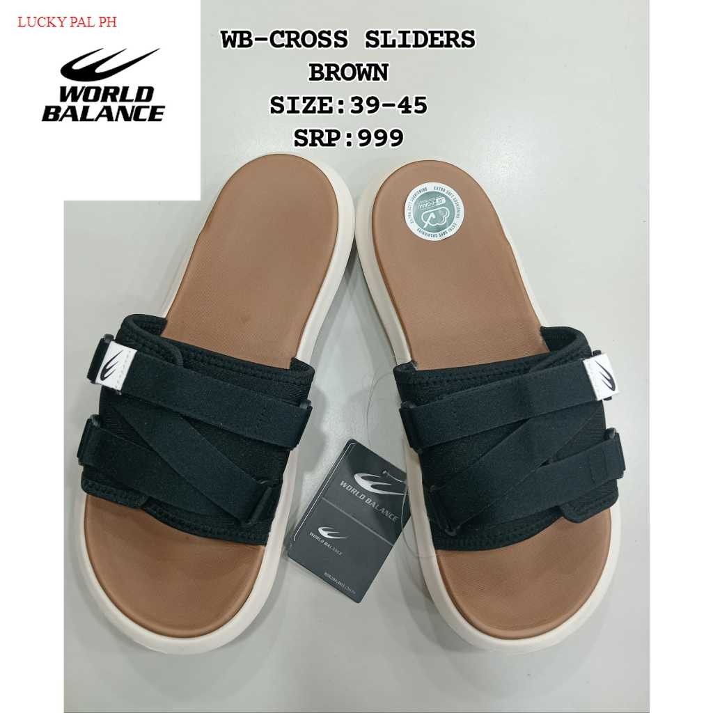 WORLD BALANCE CROSS SLIDERS SANDALS FOR MEN | Shopee Philippines