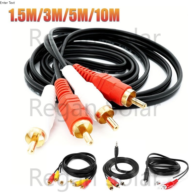 RCA Jack 2RCA to 2RCA Male to Male Cord Stereo Audio Cable Twin Phono ...