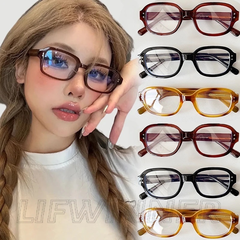 YOUJ Vintage Korean Cool Pop Frame Narrow Frame Eyeglasses for Women ...