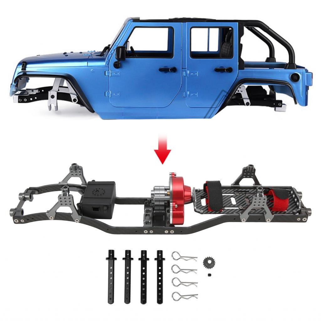 Tominihouse 313mm Wheelbase Prefixal Gear Box Metal Chassis Frame For Axial SCX10 1/10 R MNJ ...