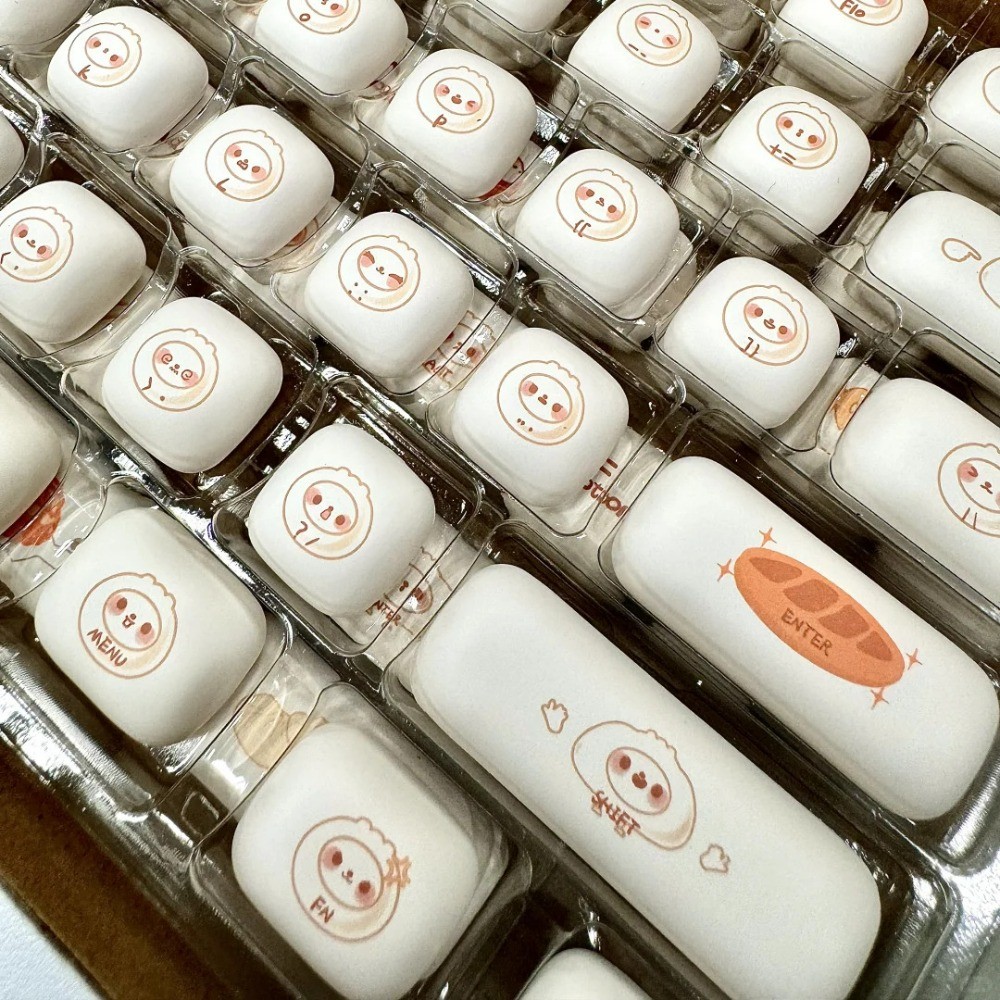 AKKO Steamed Bun Keycap MOG Profile 130+ Keys PBT Dye Sublimation 7u ...