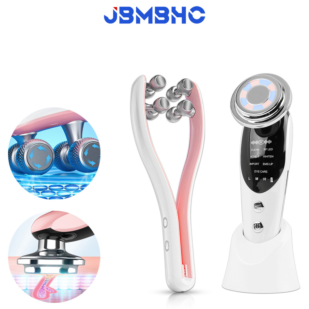 EMS Microcurrent Face Massager Facial Roller Device Double Chin Remover ...