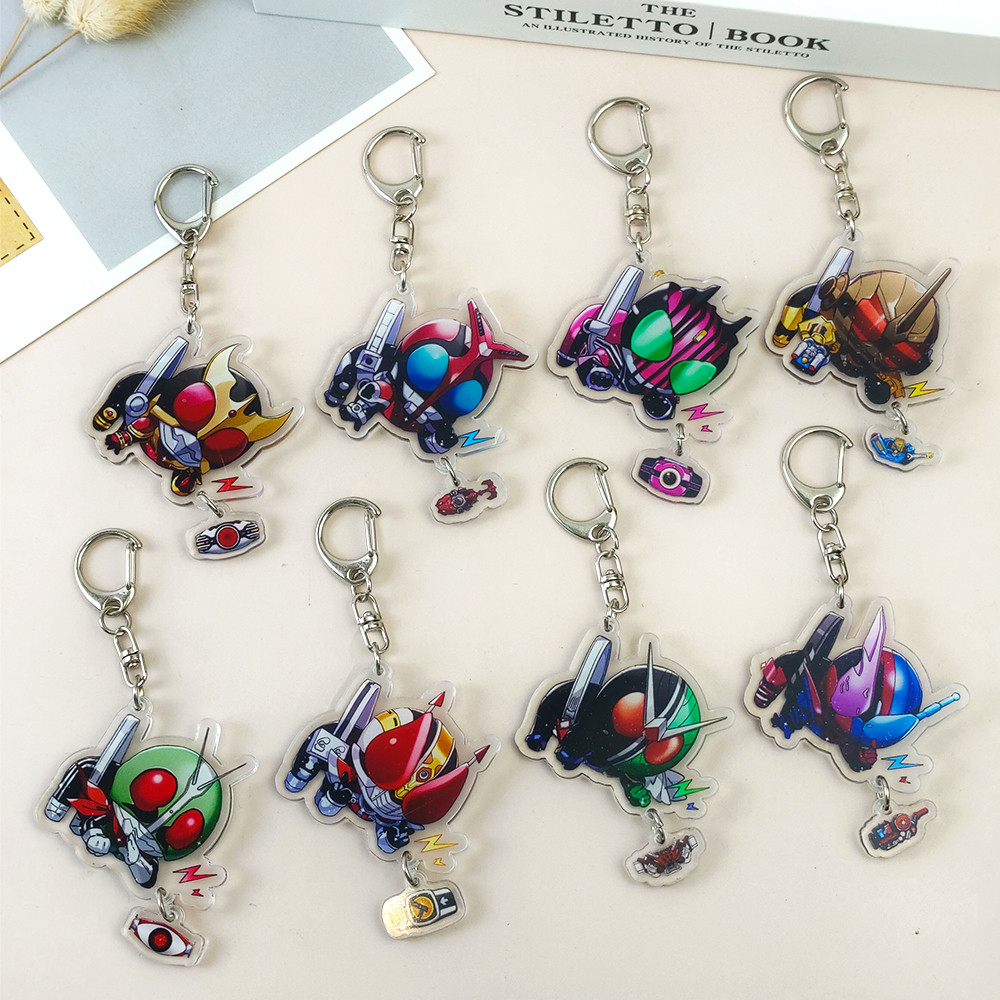 Creative Anime Kamen Rider Keychains Double Sides Character Figure ...