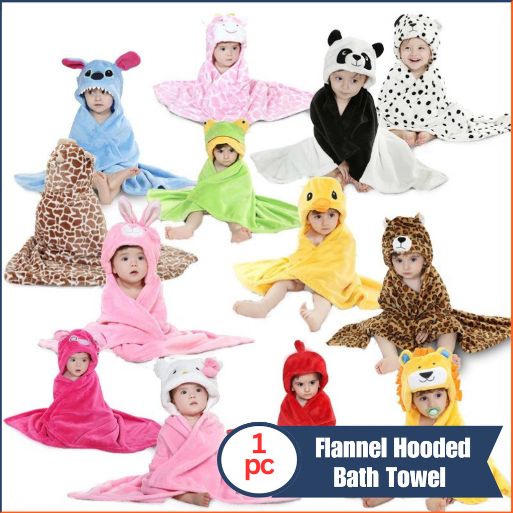 PinoyMart Cozy Flannel Hooded Bath Towel for Kids: Adorable Cartoon ...