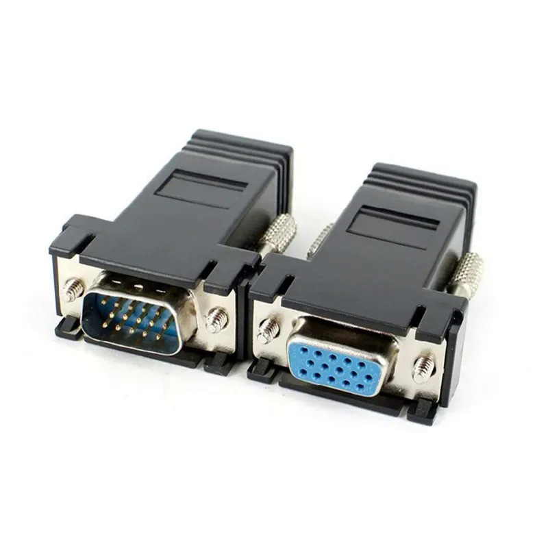 RJ45 to VGA Extender Female/Male, LAN Cat5 Cat5e/6 Network Ethernet ...