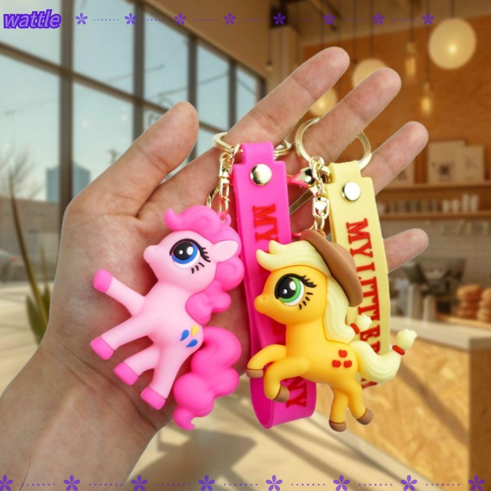 WATTLE Little Pony Pendent, Cute Rainbow Keyring, Cartoon Doll Creative ...