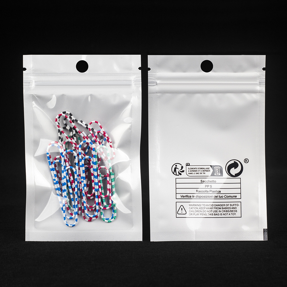 Cross-Border French Triman Logo Pp5 Ziplock Bag Warning Message Transparent Temu Ziplock Bag ...