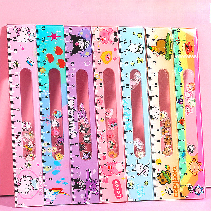 1pc Sanrio Acrylic Straight Ruler 15cm Cute Cartoons Ruler Kuromi ...