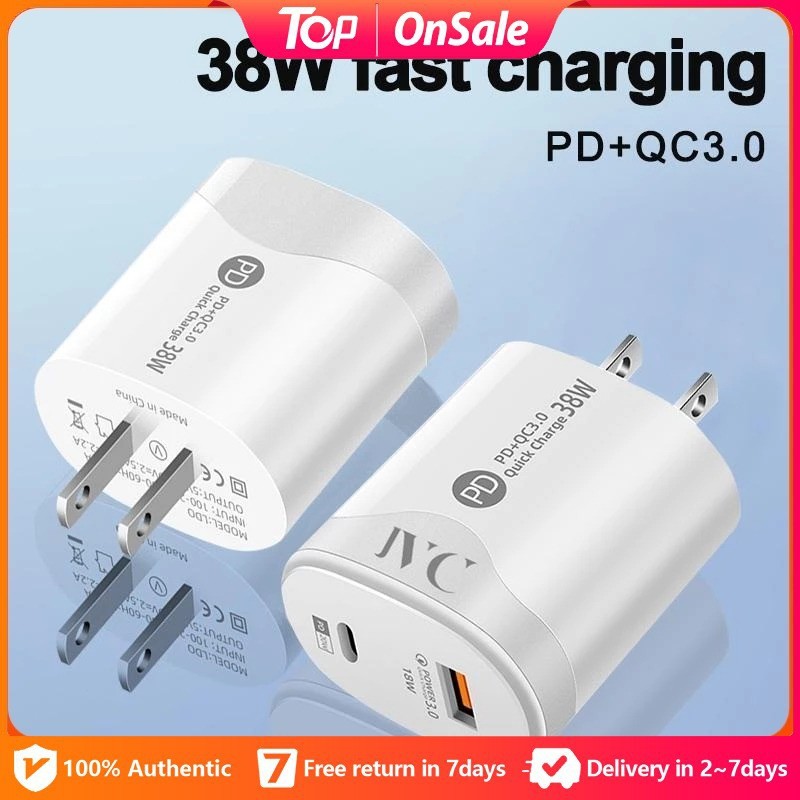 Fast Charger Set PD 38W Dual Ports Fast Charger QC 3.0 Fast Charging ...