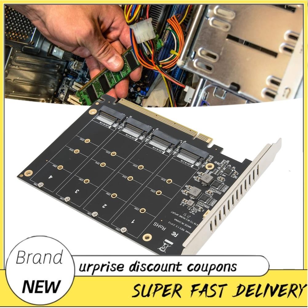 Freemarket M.2 PCIE Adapter NVMe to PCIe 4.0 X16 Protocol 4 Bay SSD ...
