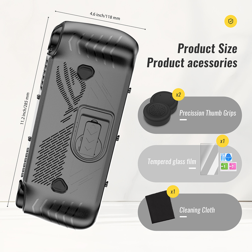 For Asus ROG Ally X TPU Protective Shell with Thumb Stick Cap Screen ...