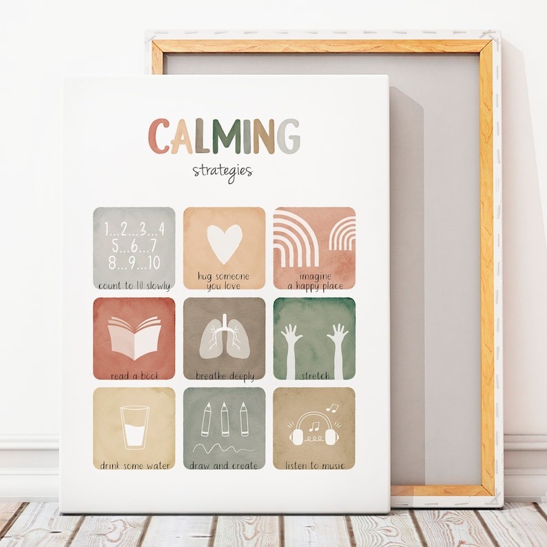 Therapy Poster Calming Strategies Print Therapy Office Decor Calming ...