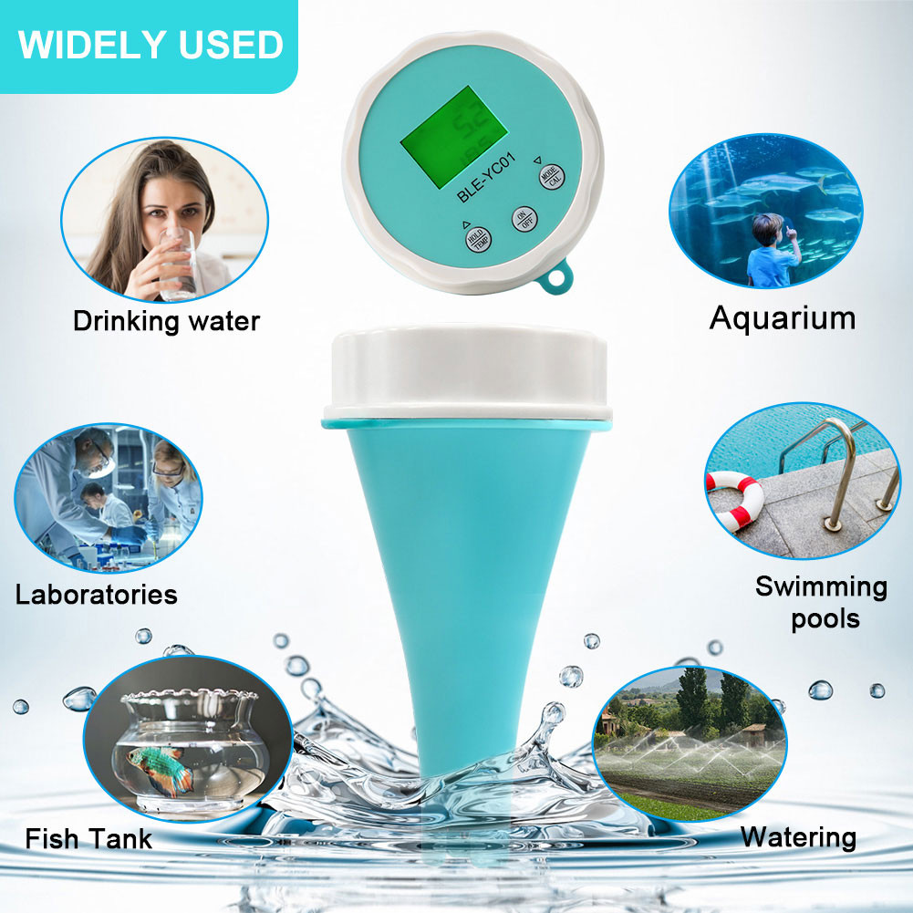 6 in 1 Smart Floating Swimming Pool Water Analyzer APP Online Monitor ...