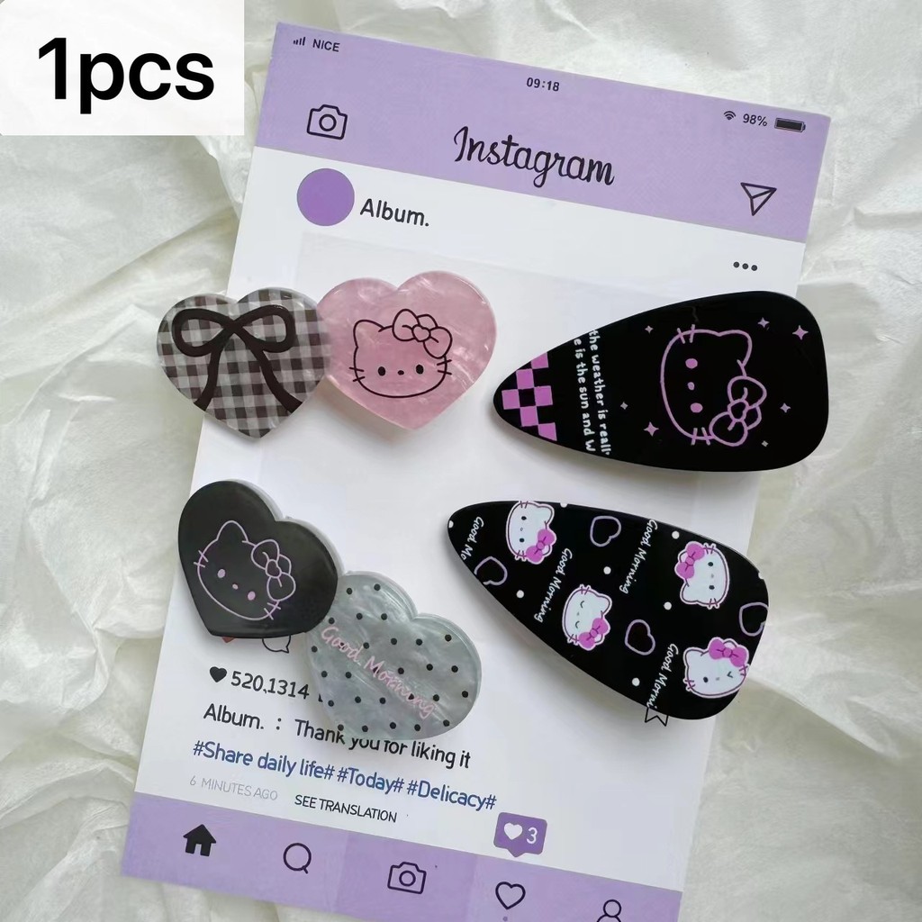 Cartoon Cute Cat Hair Clip Sweet All-Match Love Heart Side Clip Bangs ...