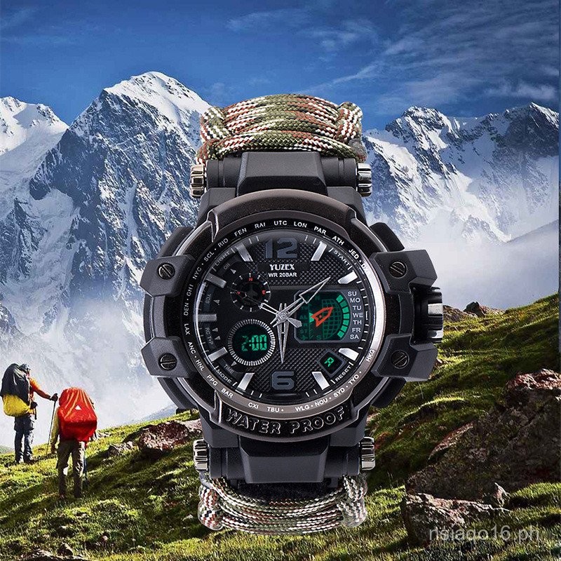Outdoor Survival Multi-Function Deep Waterproof Watch Large Dial ...