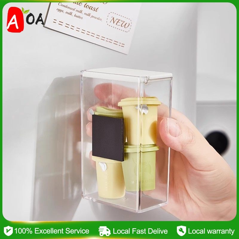 New Fridge Wall Mounted Storage Box Magnetic Stable Magnetic Clamshell ...