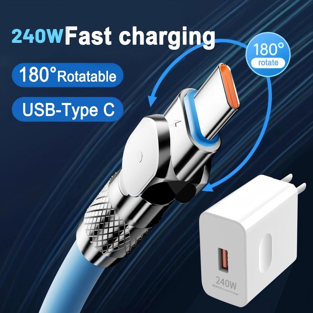 240W Fast Charging Type C Micro USB IOS Port 1M Charger Type C Android ...