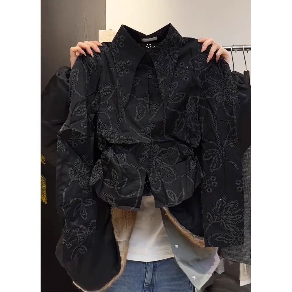 Spring 2025 super popular new style popular French shirt black short ...