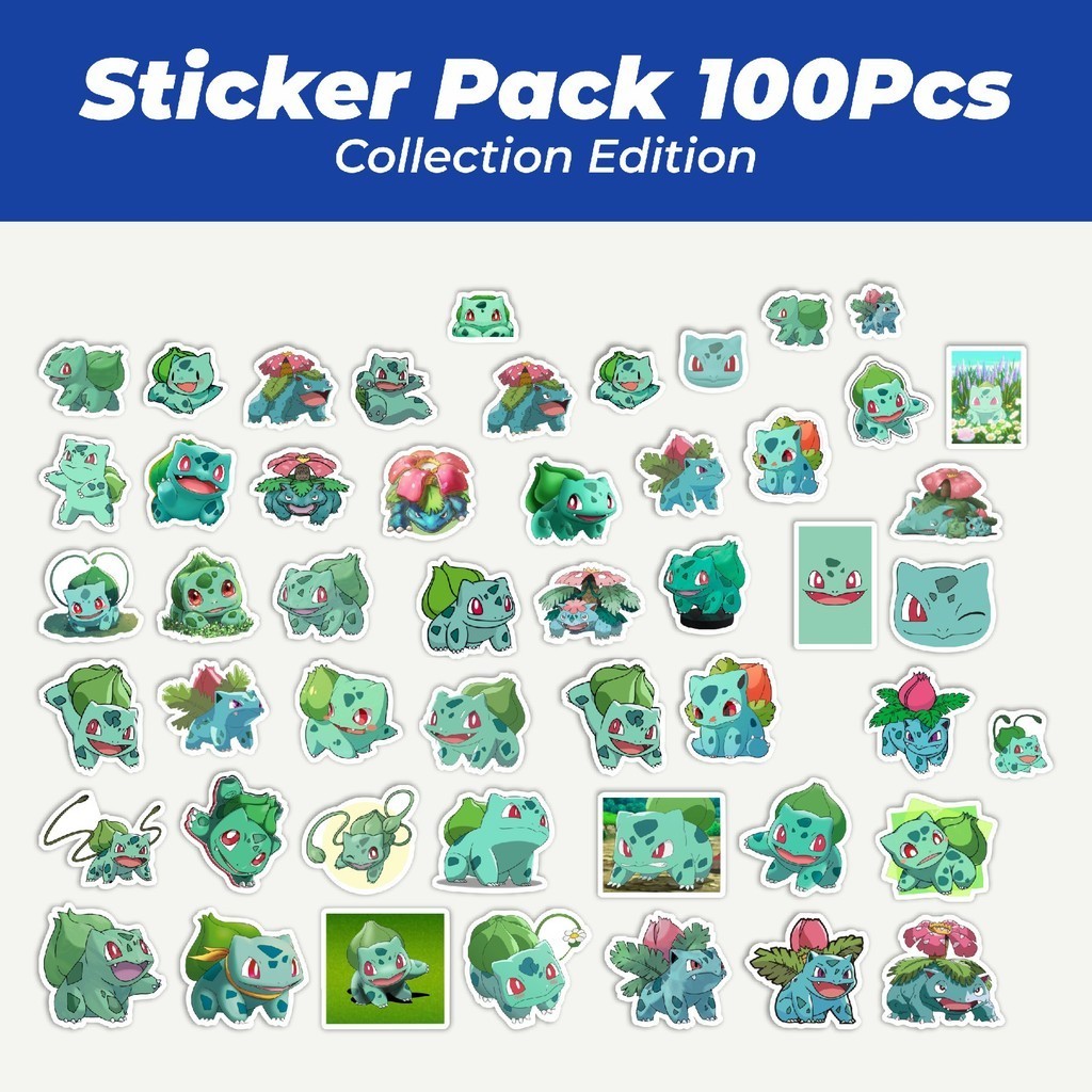 HP Hot Cute Pokemon Bulbasaur Cartoon Stickers Waterproof Adhesive ...