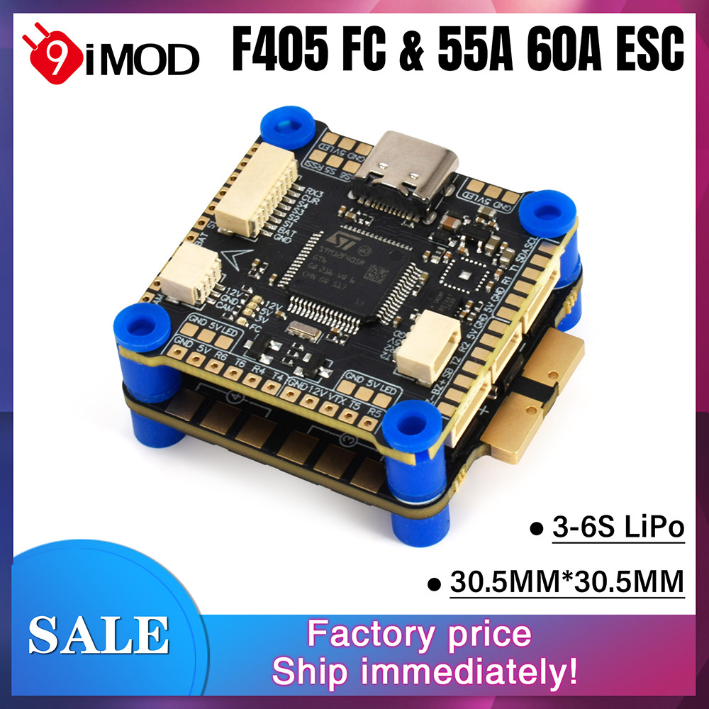 9IMOD F405 Flight Stack F405 Flight Control 55A/60A ESC 30.5x30.5mm For ...