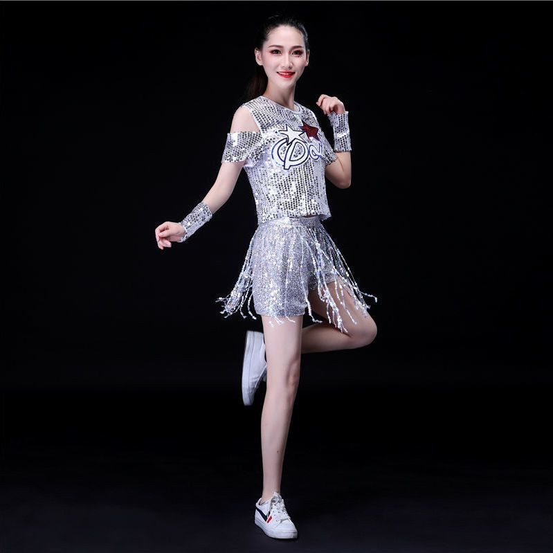 Square Dance Costume Female Adult Suit Sequin Skirt Dancing Jazz ...