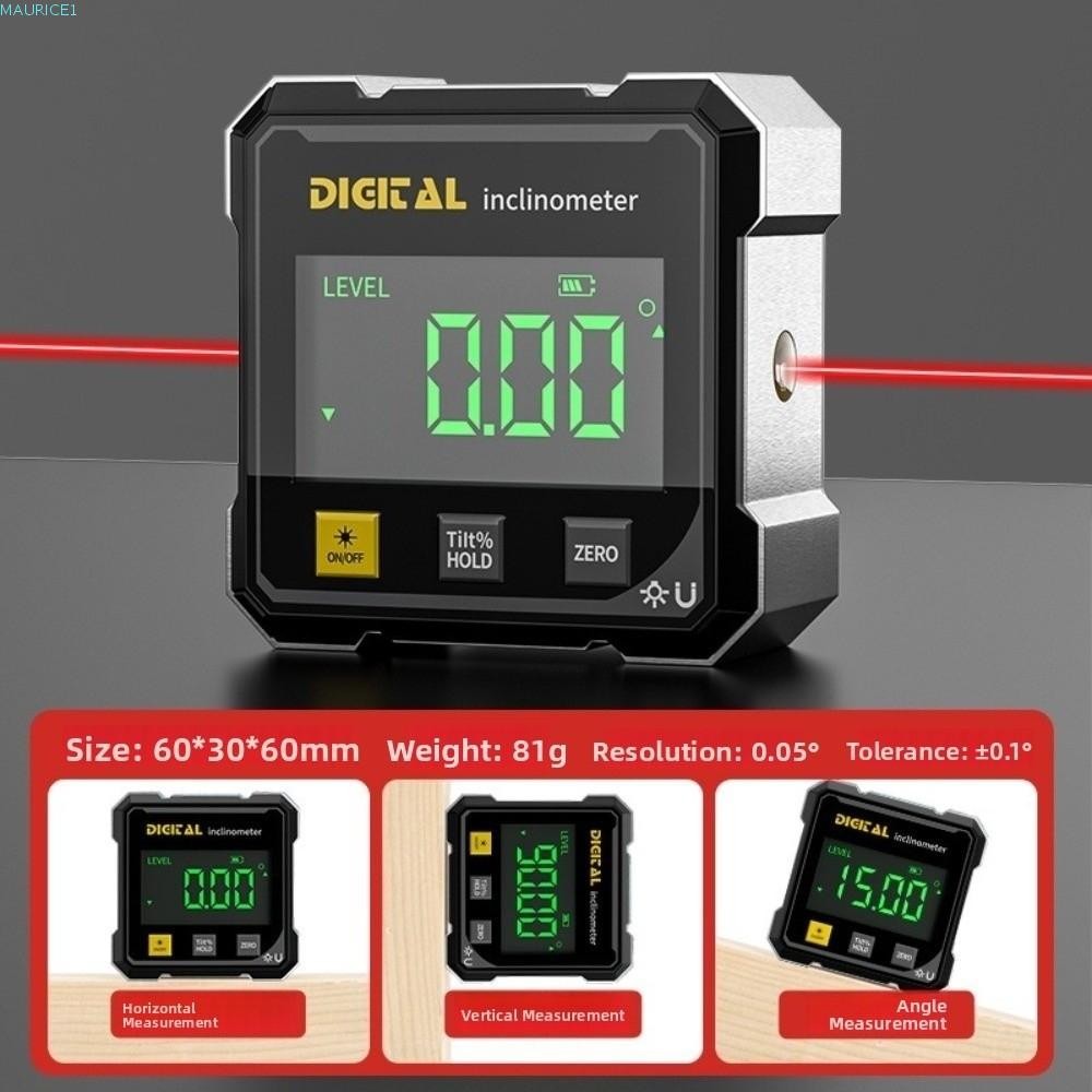 MAURICE1 Display Angle Gauge, Four Sided Digital Display Level Protractor Inclinometer ...