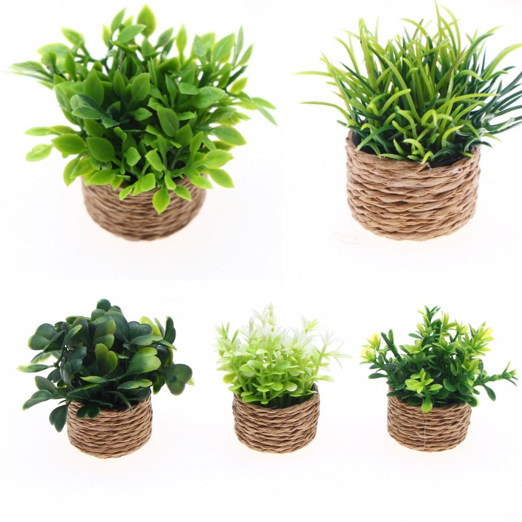 Dollhouse Miniature Potted Plants Mini Artificial Plant Doll House ...