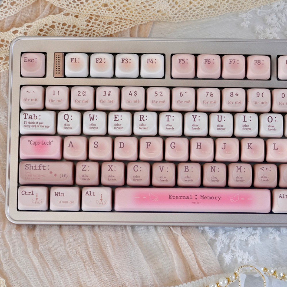 Tipsy Keycaps English MOA Profile Pink Brown Keycaps DYE-SUB PBT ...