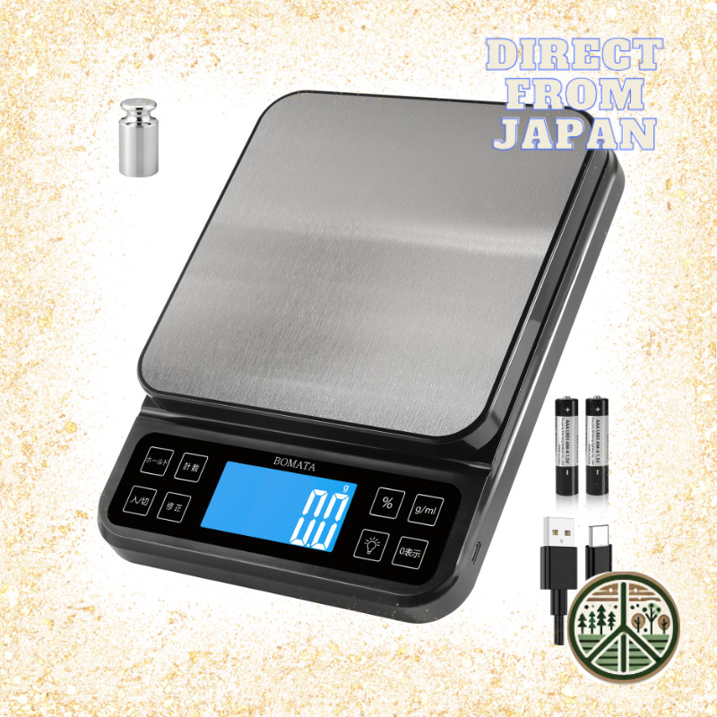 BOMATA Large Kitchen Scale 0.1g/5kg High Precision % Percentage Function with 100g Calibration ...