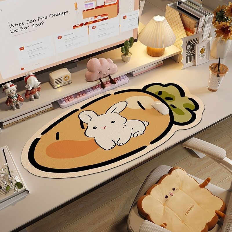 Mouse Pad Large Table Pad Cute Cartoon Feel Diatom Mud Oversized Mouse ...