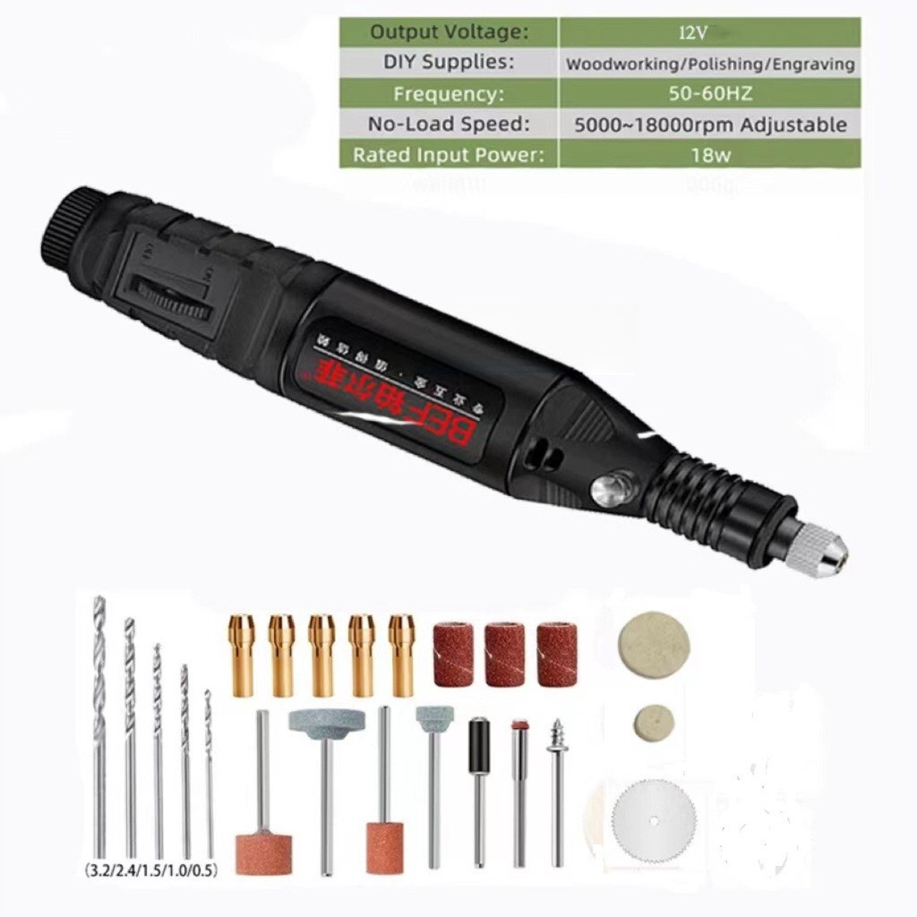 Mini Electric Drill Set 12V DC Mini Electric Grinder Power Tools for ...