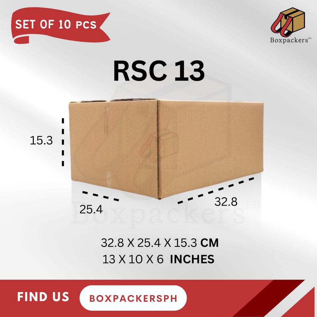 SET OF 10 Karton Corrugated Box Carton RSC 13 SIZE 32.8 X 25.4 X 15.3 ...