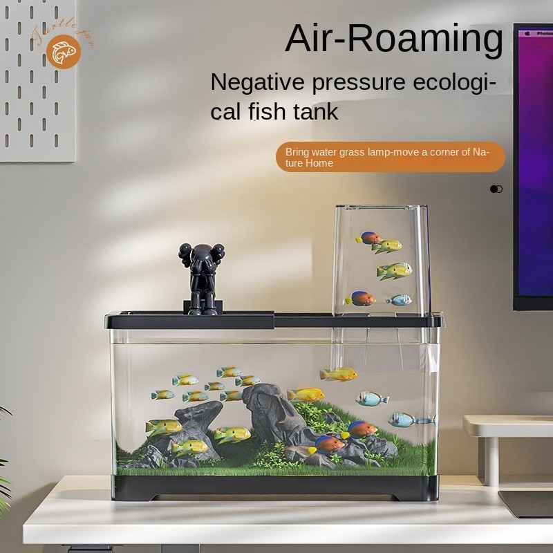Negative Pressure Fish Tank Vacuum Suspension Small Creative Fish Tank ...
