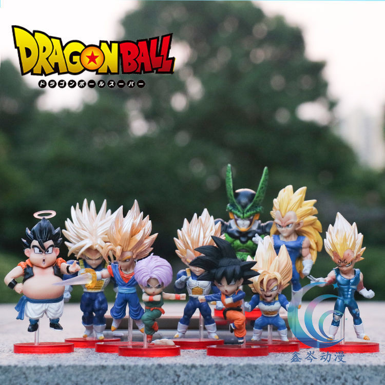 Ten Little Dragon Ball Vegeta Muscles Trunks Son Gohan Vegeta Q Version ...