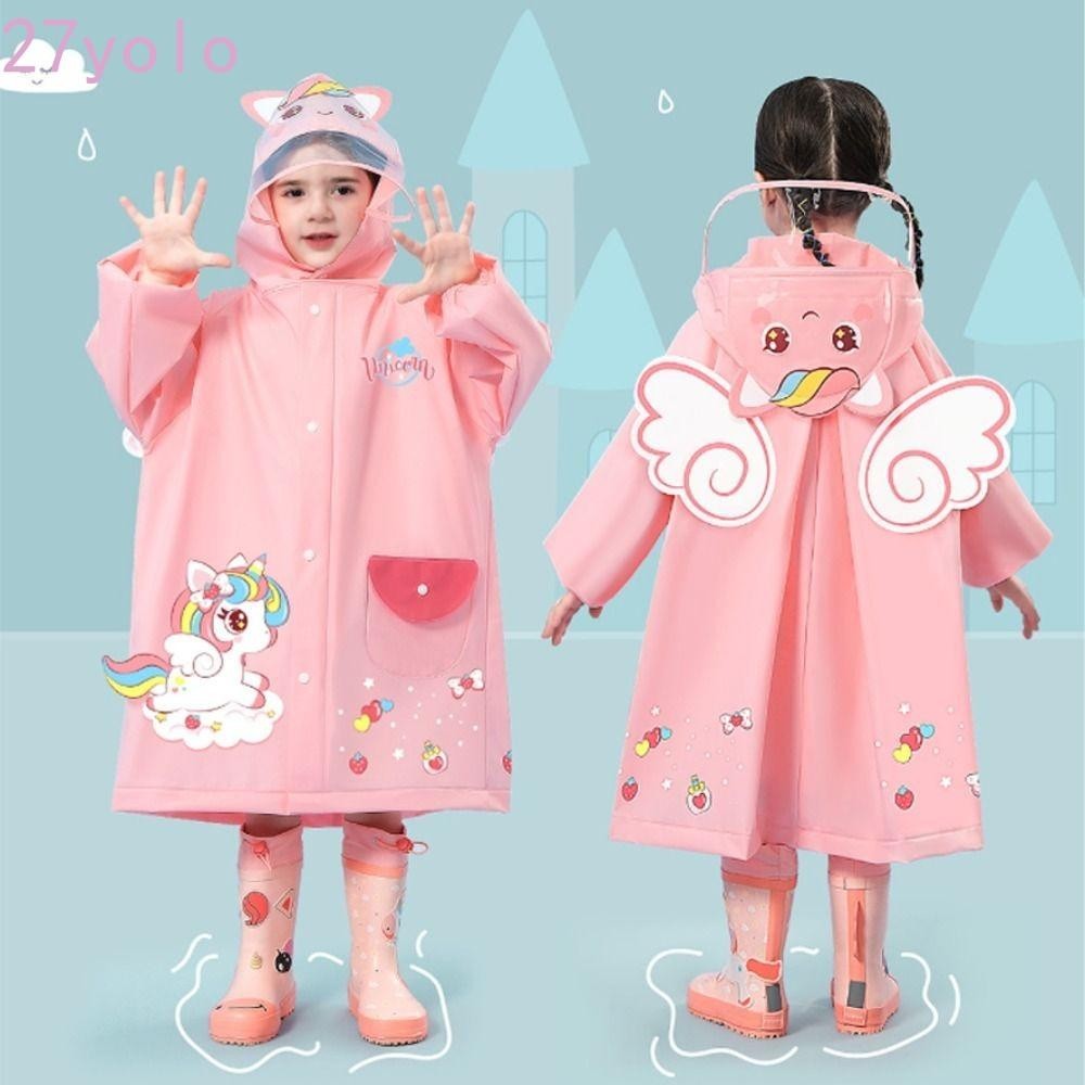 YOLO Children Cartoon Animal Raincoat, Dinosaur Print Astronaut Kids ...