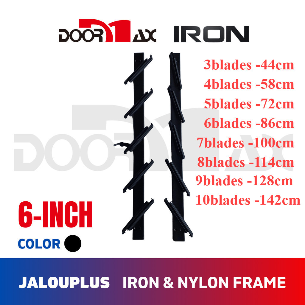 DOORMAX 6-INCH Jalouplus Iron Powder Coated Steel Nylon Jalousie Window ...