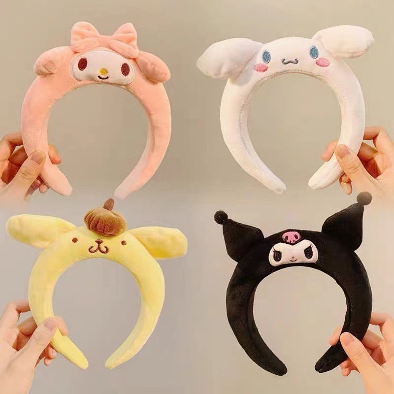 Kuromi Pudding Dog Hair BandWash Face Hairband Melody Girl Heart Plush ...