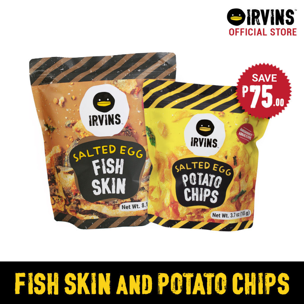 IRVINS Salted Egg Fish Skin Big Bag and Potato Chips Small Bag Pack ...