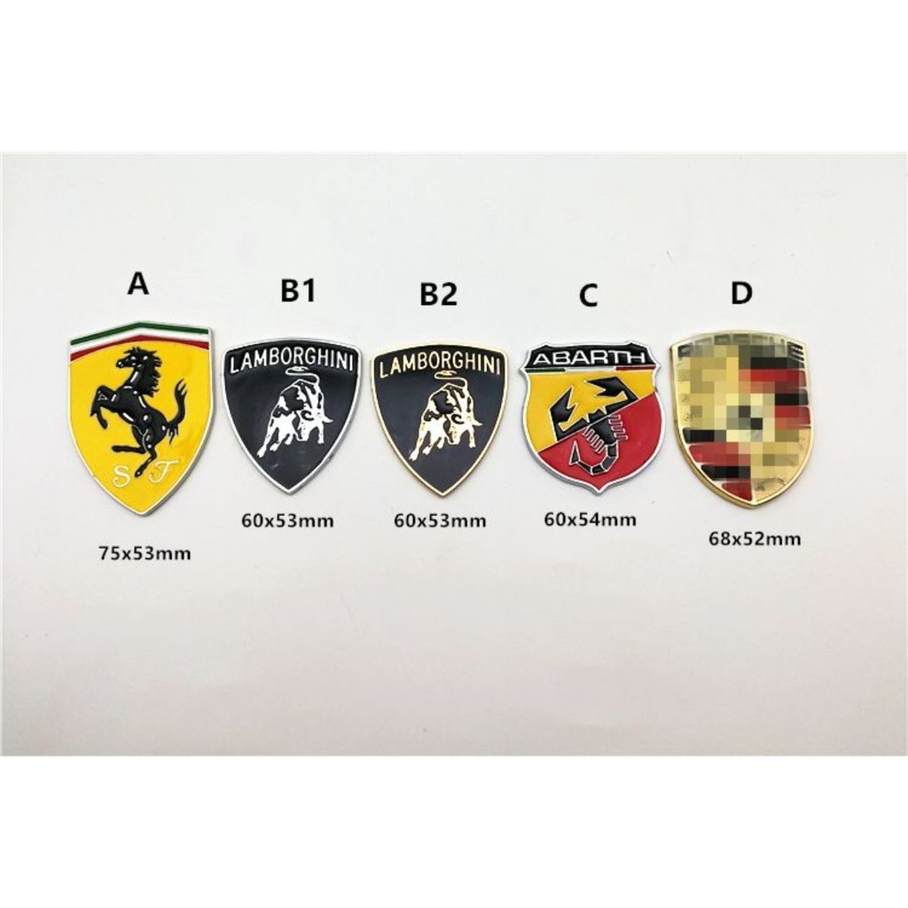 Ferrari metal emblem, Porsche emblem, Lamborghini emblem, modified ...