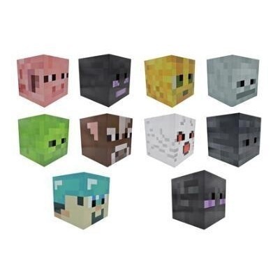 Minecraft Cardboard Head Cover Box Steve Creeper Enderman Mask Cosplay ...