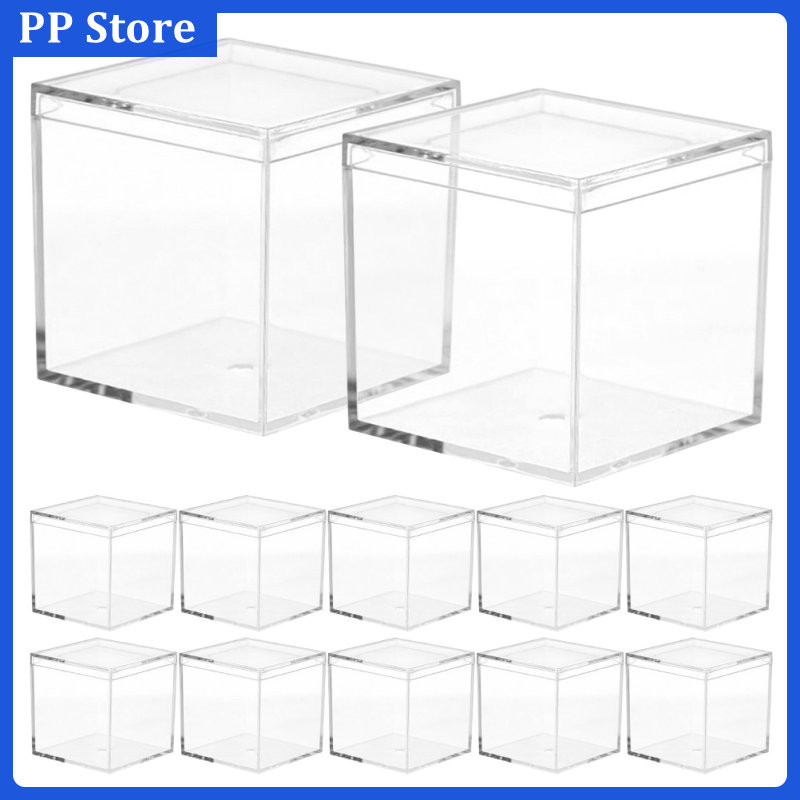 12 Pcs Mini Transparent Square Box Candy Case Clear Boxes for Favors ...