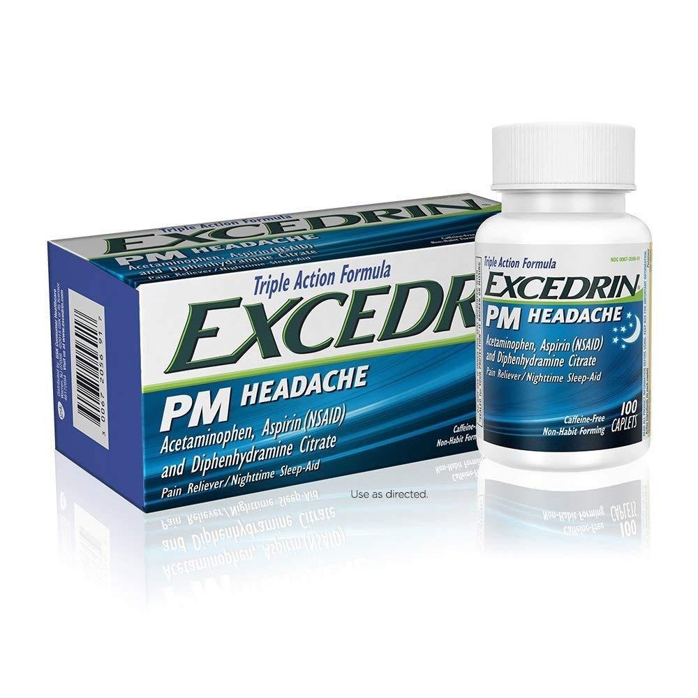 Excedrin PM Headache Citrate Reliever / Night time Sleep-Aid (100 ...
